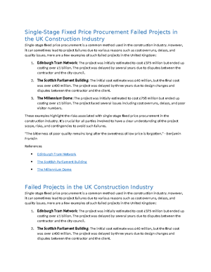 Qspractice - practical - Report on pre-contract cost control for Irwell ...