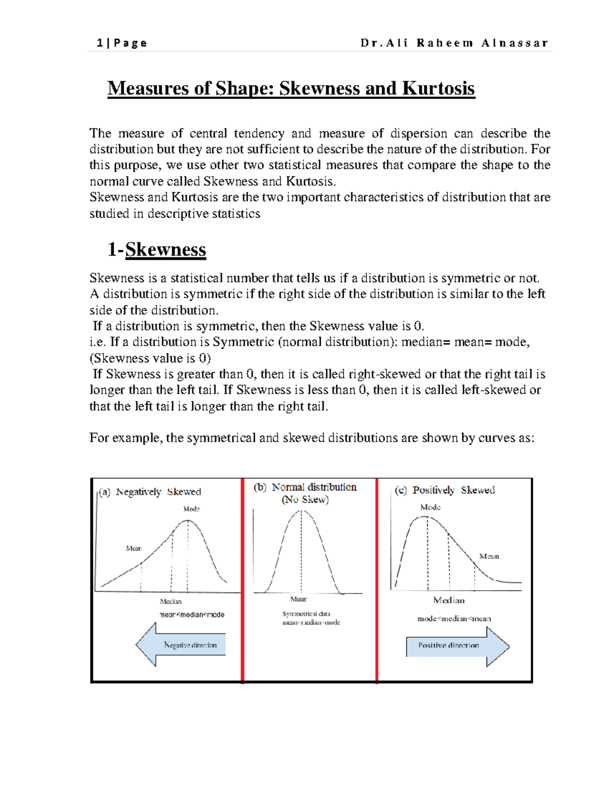 Skewness and kurtosis (statistics) - Measures of Shape: Skewness and ...