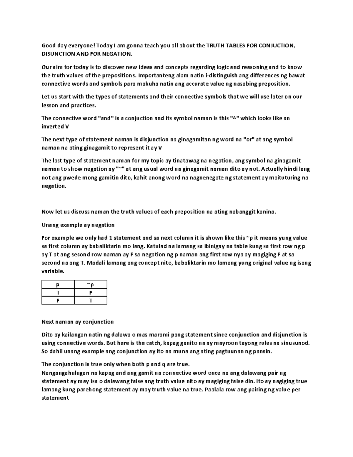 Script FOR MATH IN THE MODERN WORLD - Good day everyone! Today I am ...
