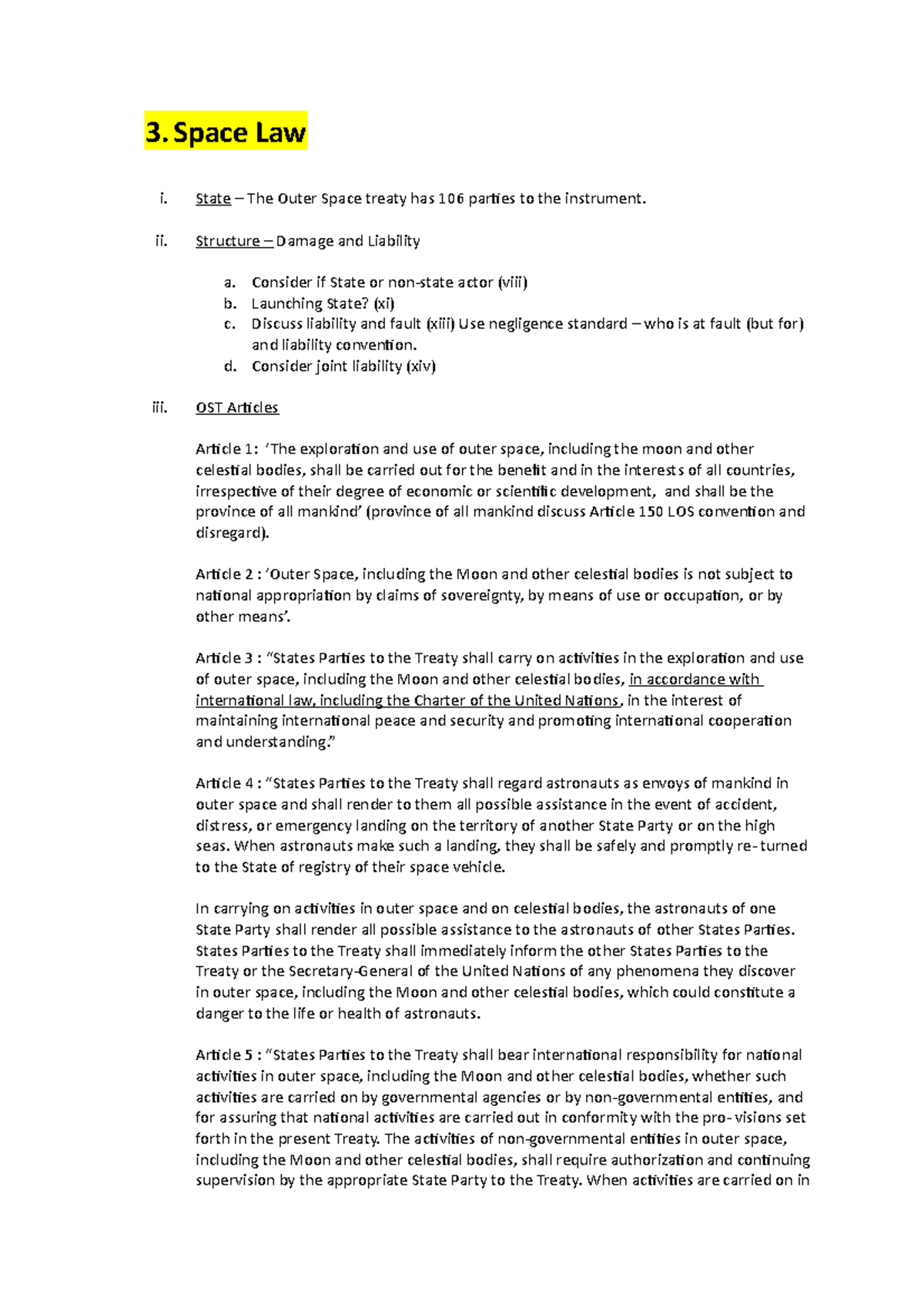 Space Law Exam Checklist And Notes 3 Law I State The Outer Space space-law-exam-checklist-and-notes-3-law-i-state-the-outer-space