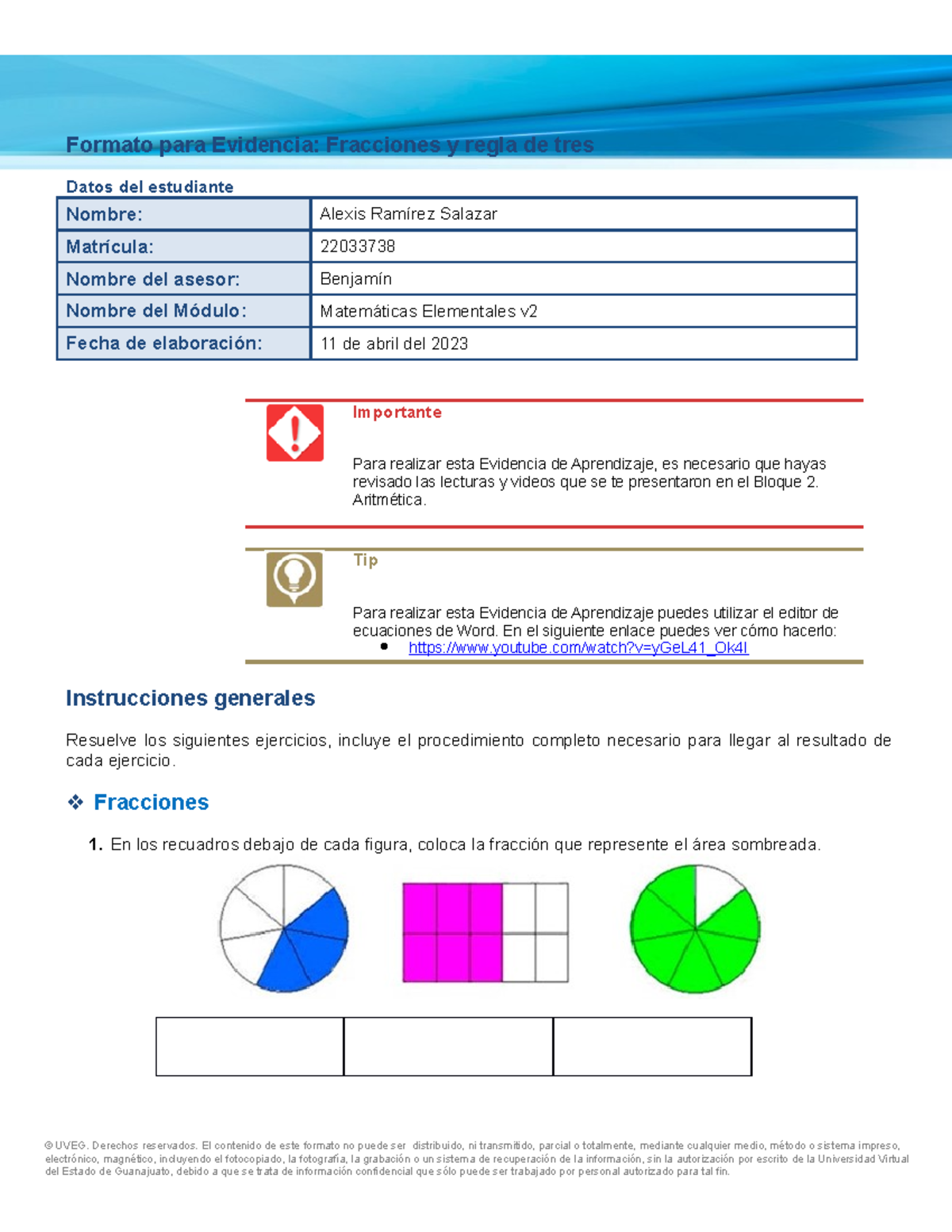 Ramirez Alexis EA2 HB - dqwd - Formato para Evidencia: Fracciones y ...