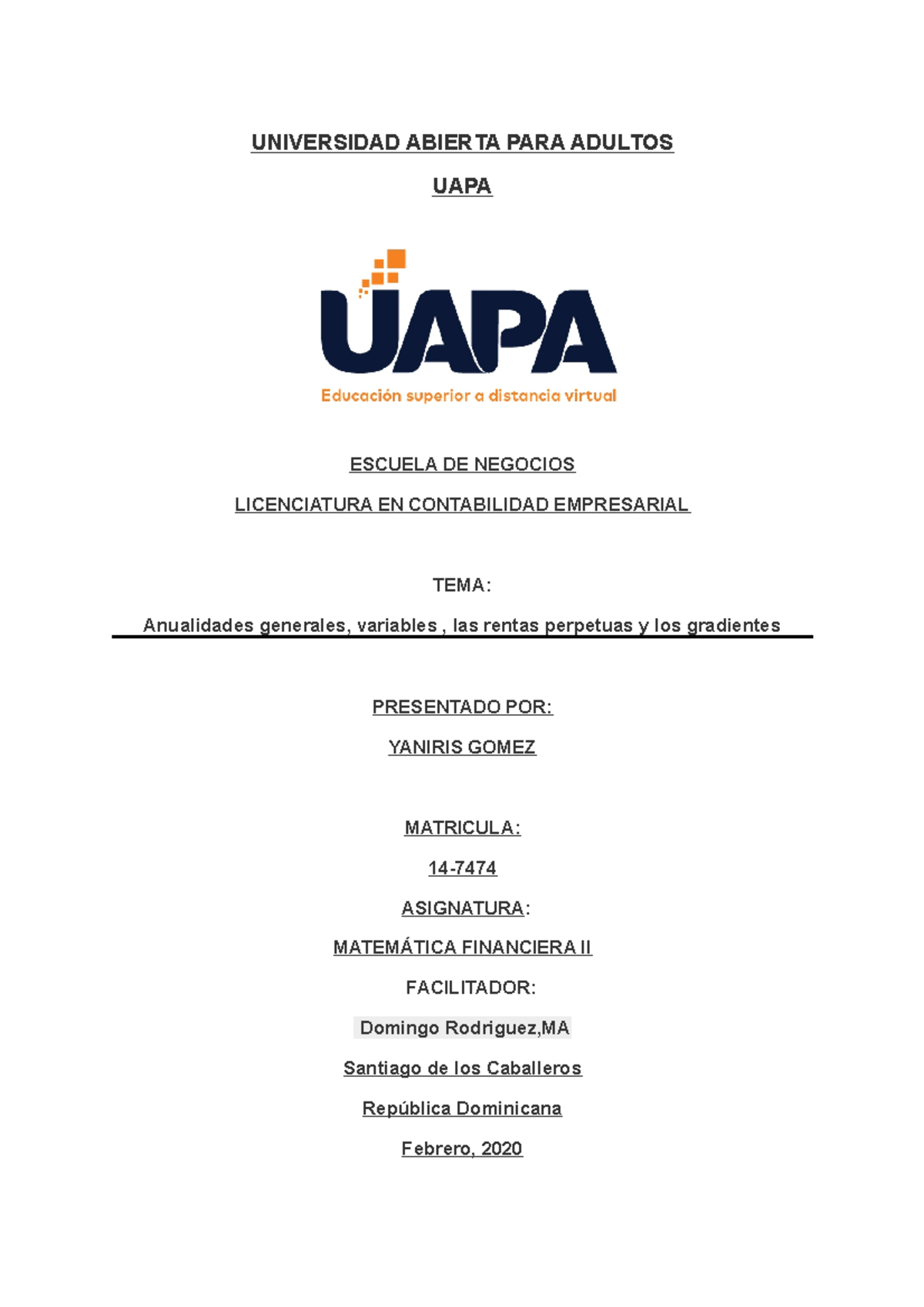 Documento sin título - NIC - UNIVERSIDAD ABIERTA PARA ADULTOS UAPA ...
