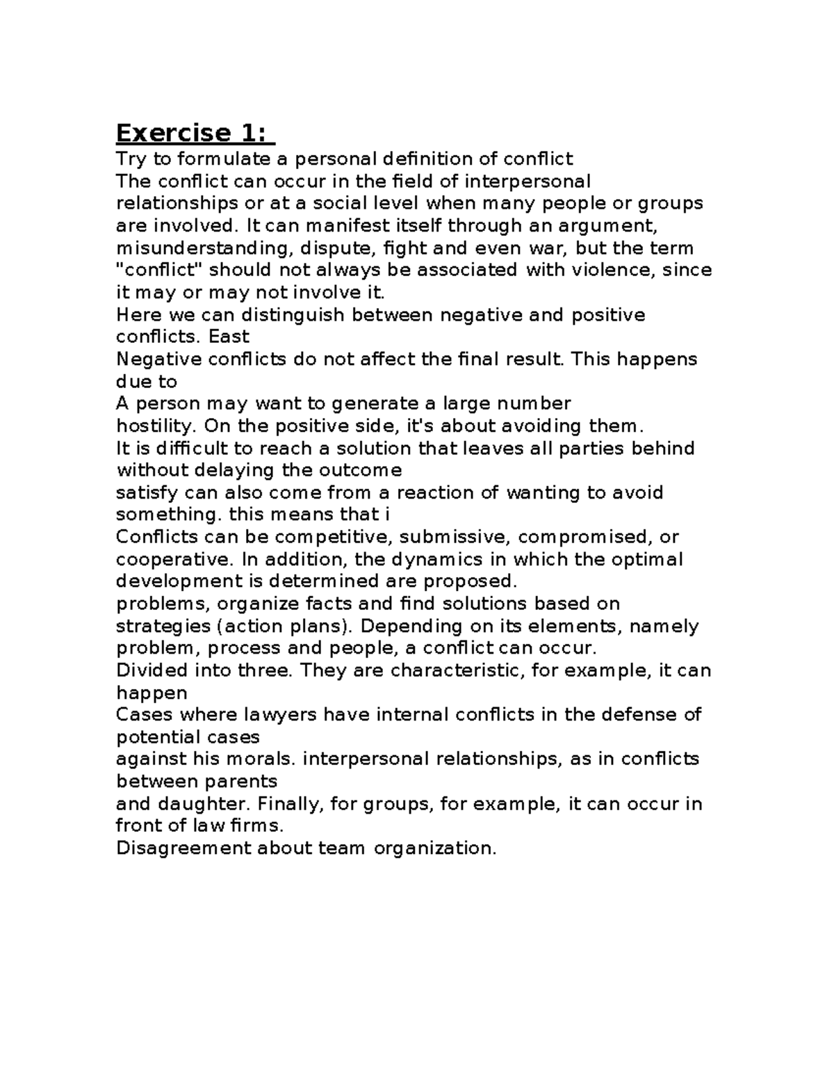 Assignment Topic - Exercise 1: Try to formulate a personal definition ...