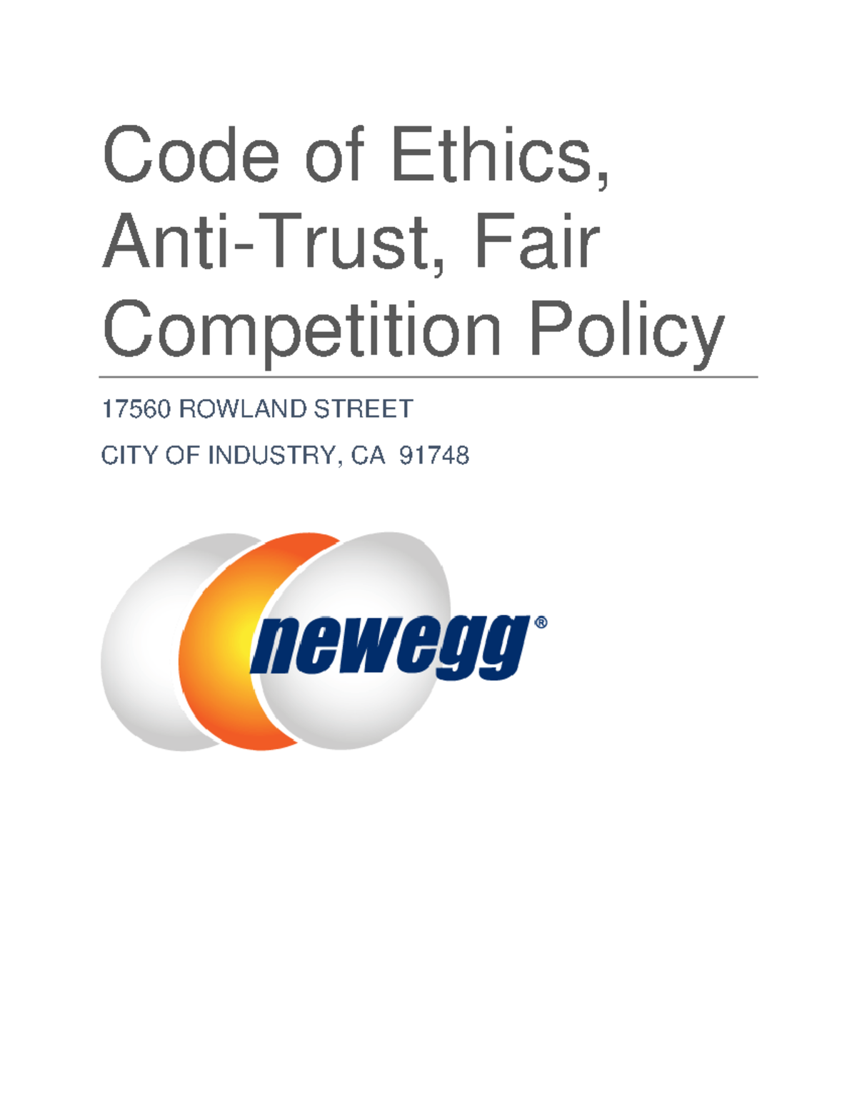 Code-of-Ethics fair competition express - Code of Ethics, Anti-Trust ...
