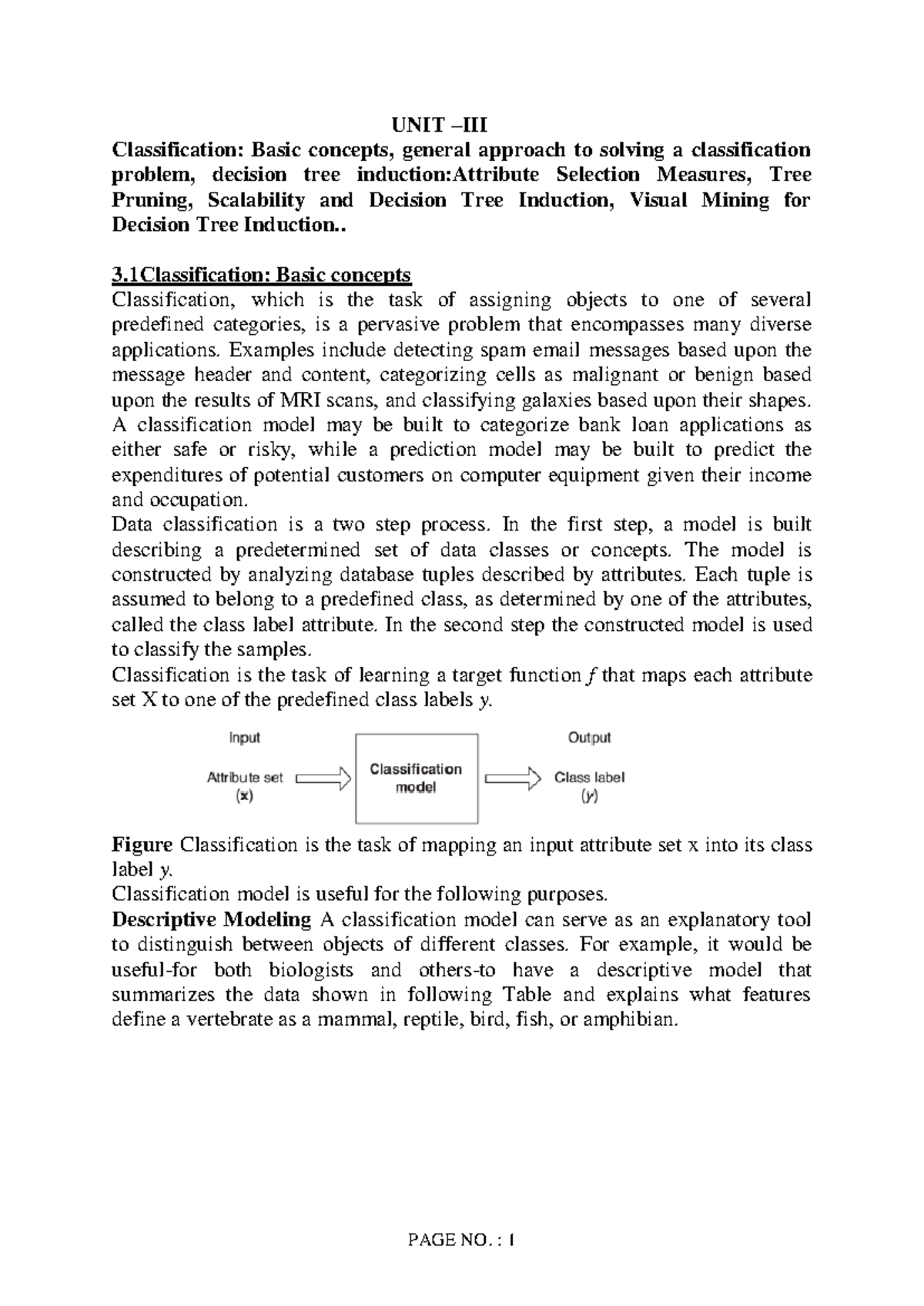 DWDM UNIT-3 Notes(R20) - UNIT – III Classification: Basic concepts ...