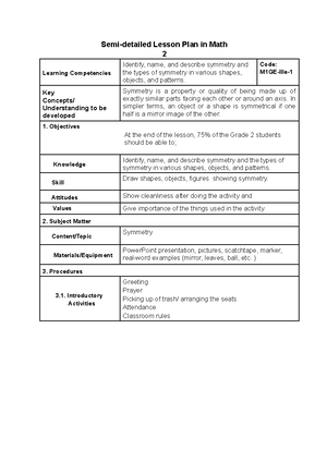 DLL MATH 1 Q1 W4 - lesson plan - GRADES 1 to 12 DAILY LESSON LOG School ...