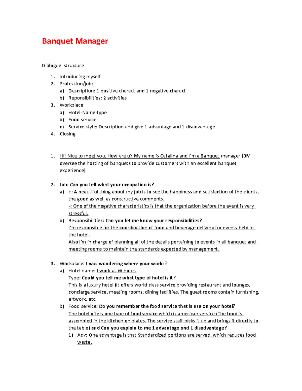 Banquet Manager - abc - Banquet Manager Dialogue structure 1 ...