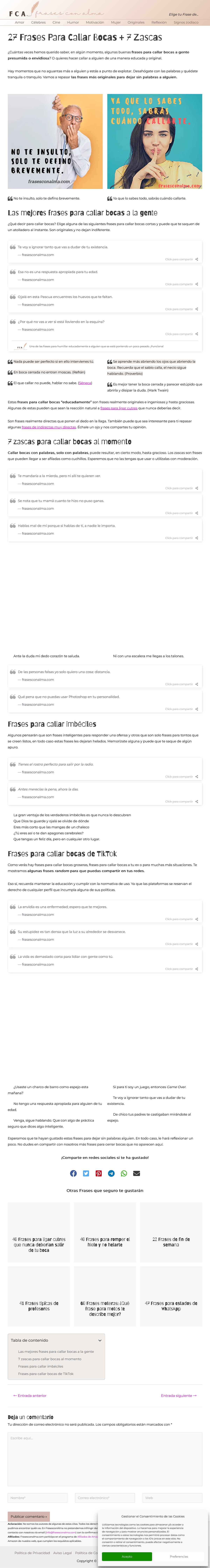 27 frases para callar bocas + 7 zascas - 27 Frases Para Callar Bocas + 7 Zascas ¿Cuántas veces ...