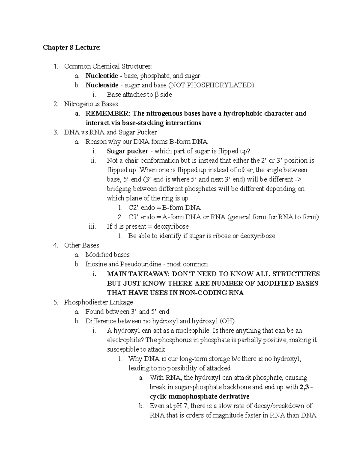 Unit 3 Exam Review - Chapter 8 Lecture: Common Chemical Structures: a ...