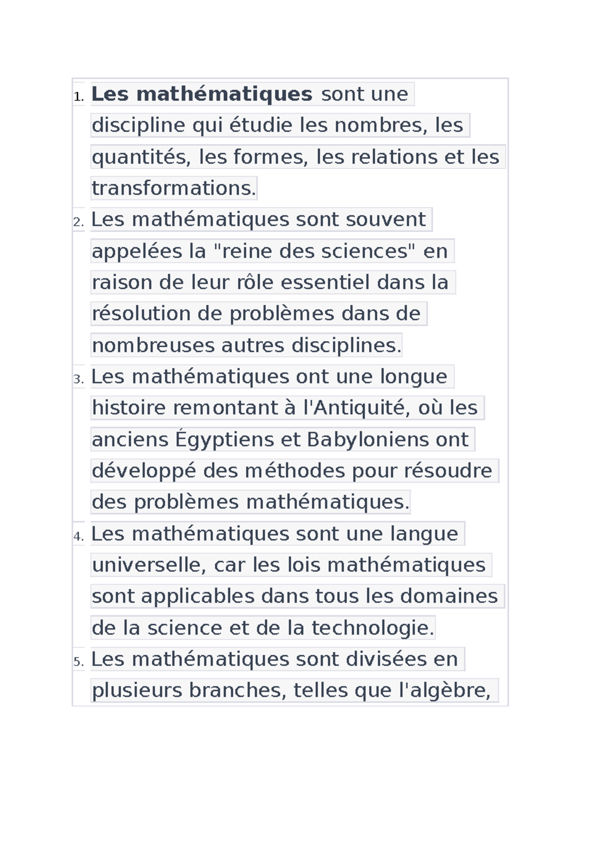 Math - cours de commence math - 1. Les mathématiques sont une ...