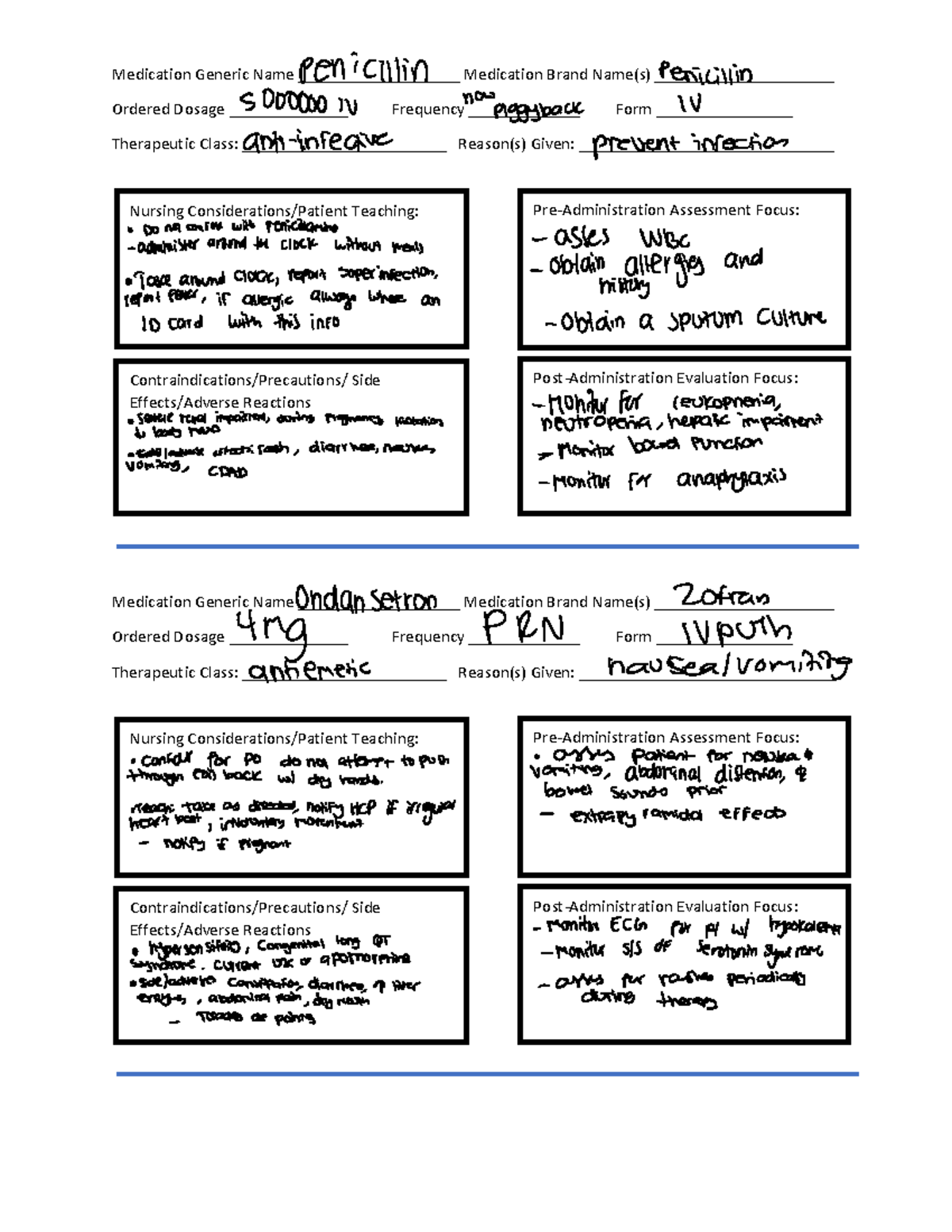 Brenda Patton - Clinical worksheet - Medication Generic Name ...