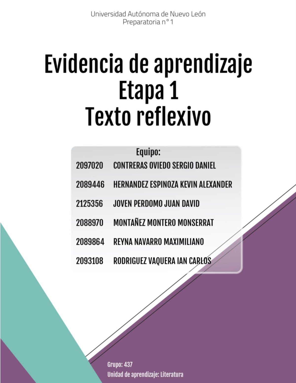 Equipo 7 EV E1 LIT - A ver si les sirve - CONTENIDO La literatura Introducción ¿Qué es la - Studocu