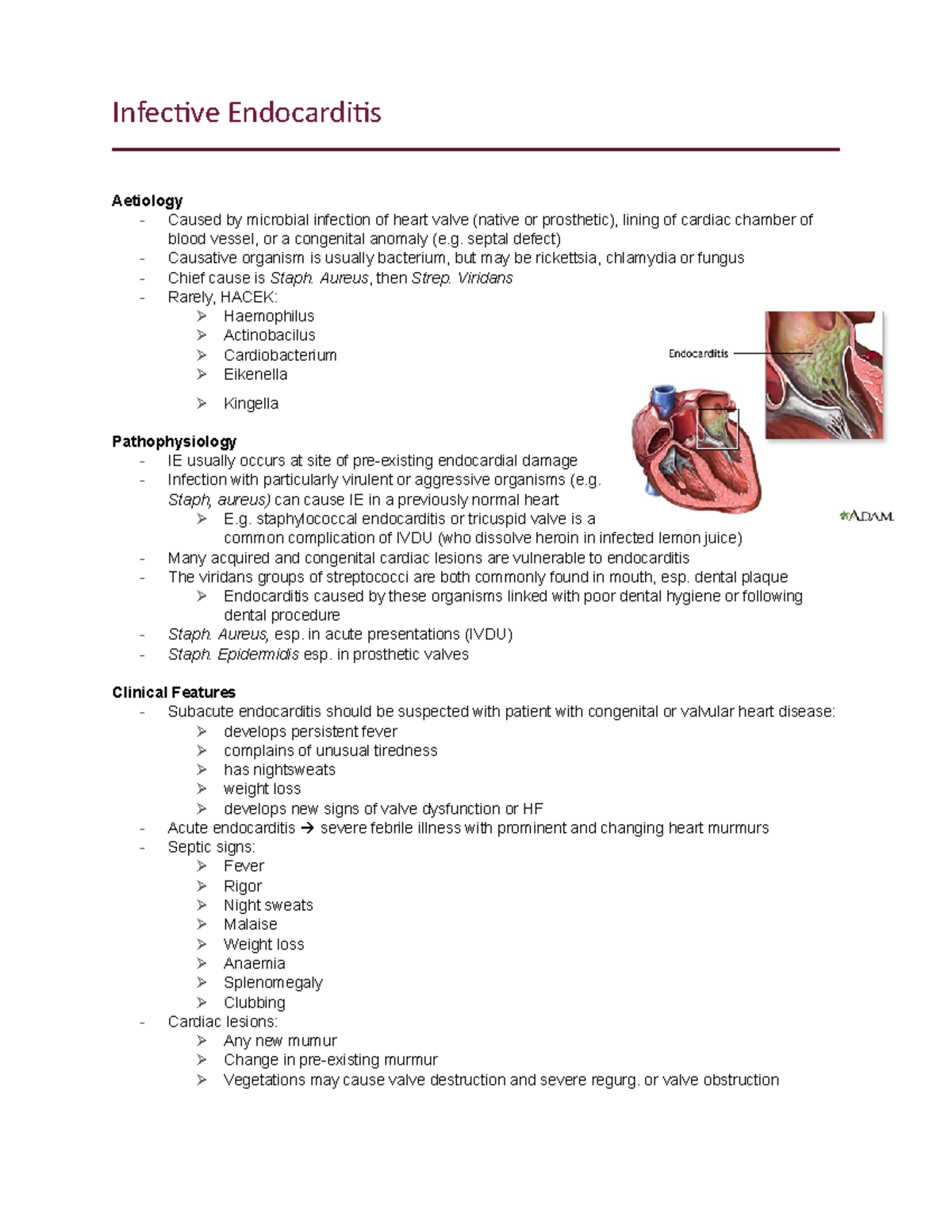 Infective Endocarditis - Infective Endocarditis Aetiology - Caused by ...