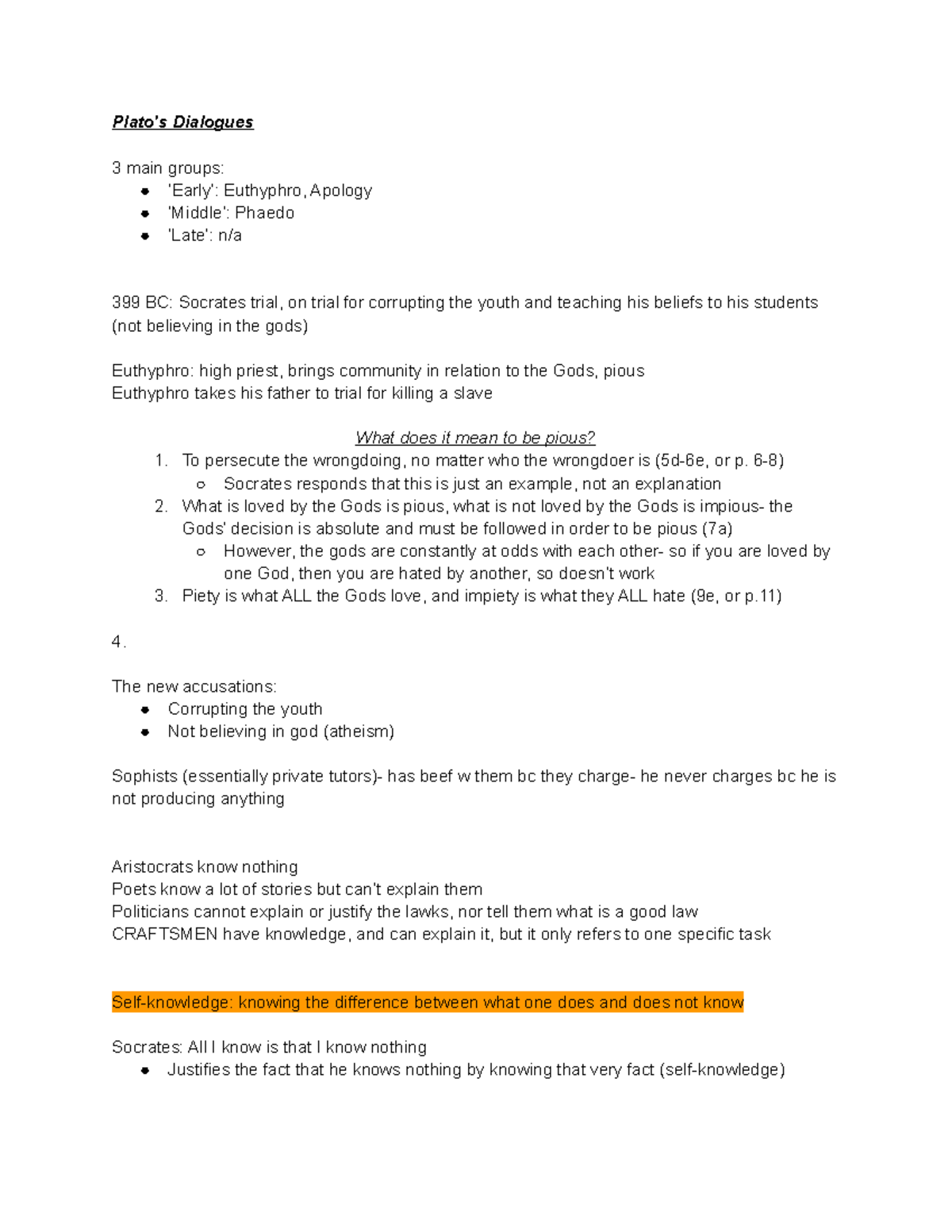 PHIL 130 Plato Dialogues - Plato's Dialogues 3 main groups: ‘Early ...