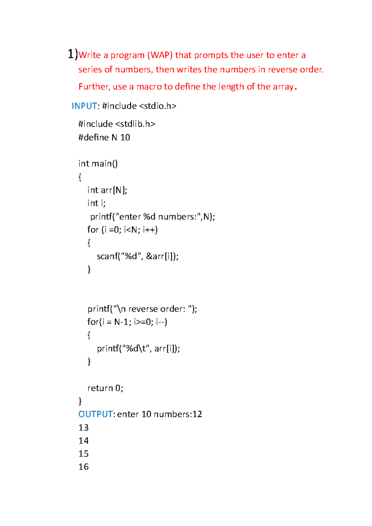 Ds Lab Assignment 2 Nit Kurukshetra Data Structure 1write A Program Wap That Prompts The