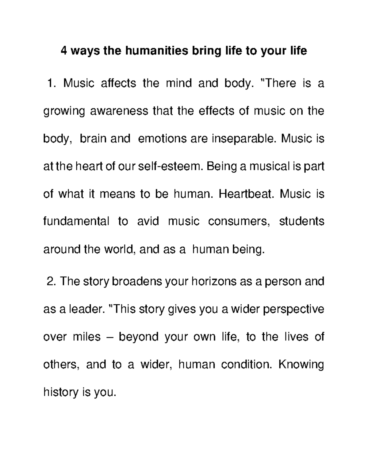 4 ways the humanities bring life to your life - "There is a growing ...