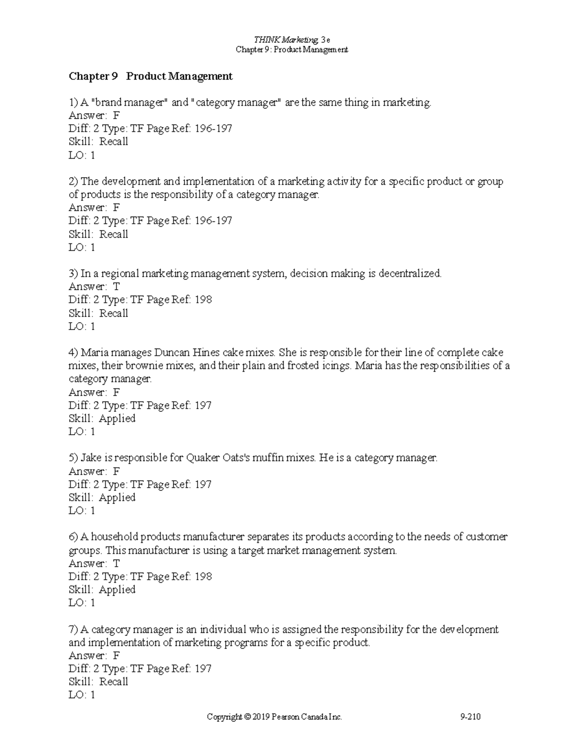 Chapter 9 - Practice tests with answers - Chapter 9: Product Management ...