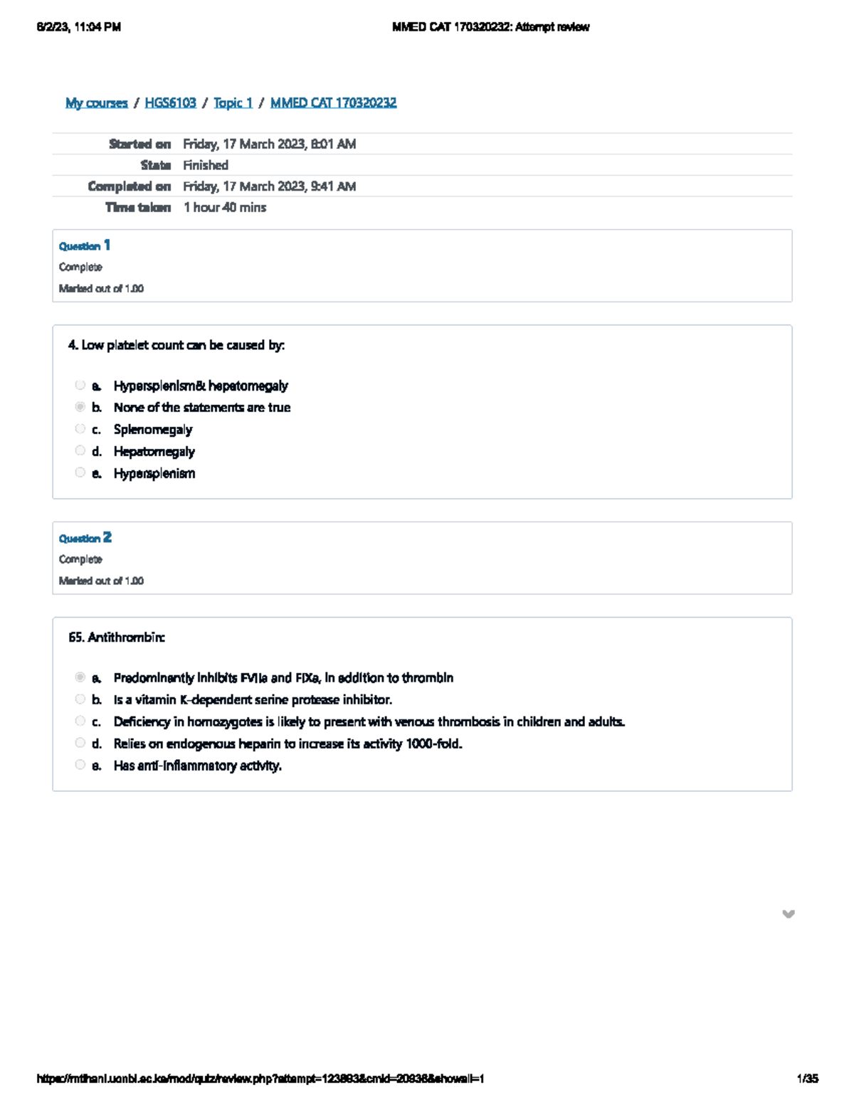 CAT 3 Physio - Medical Physiology - Studocu