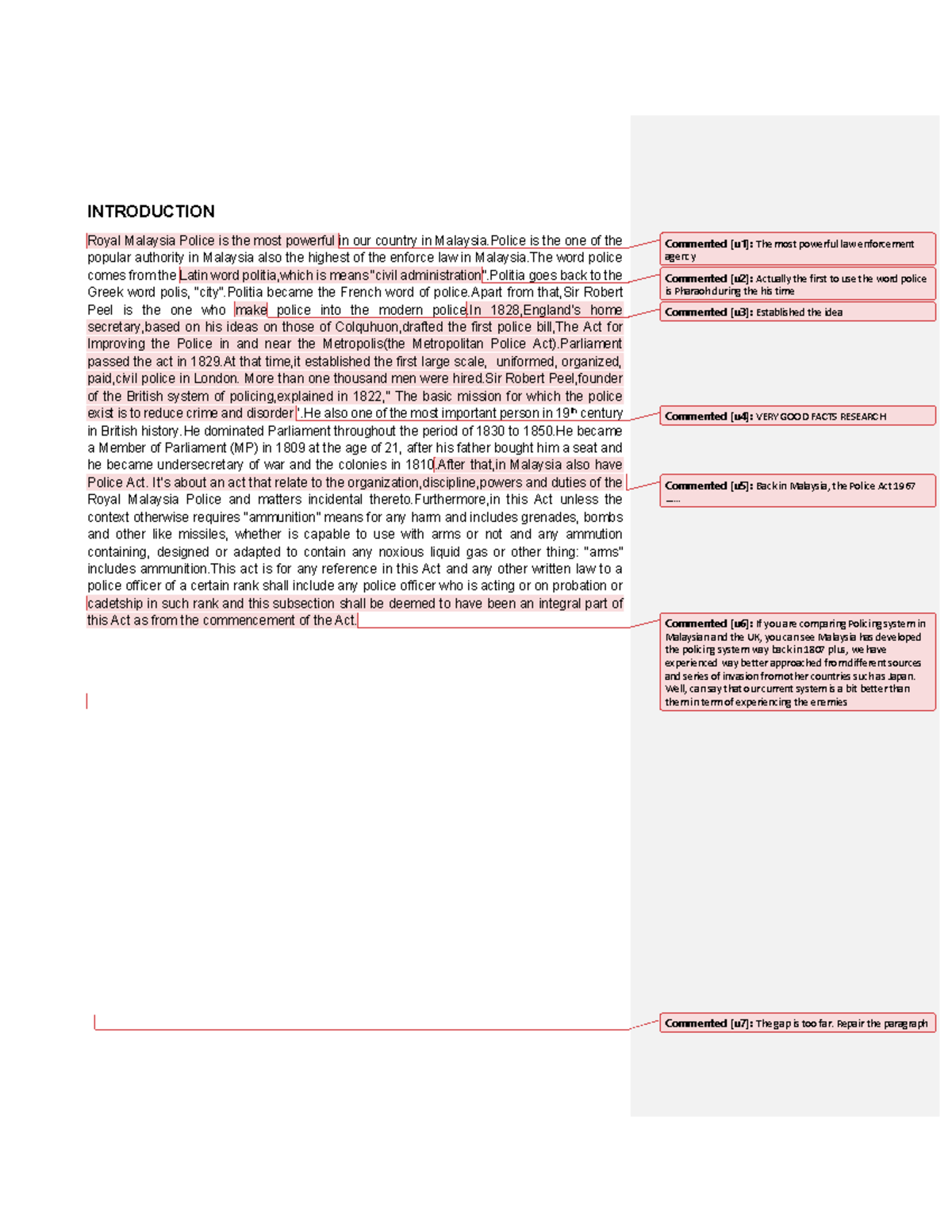 Contoh 1 assignment 1 - EXAMPLE - INTRODUCTION Royal Malaysia Police is ...