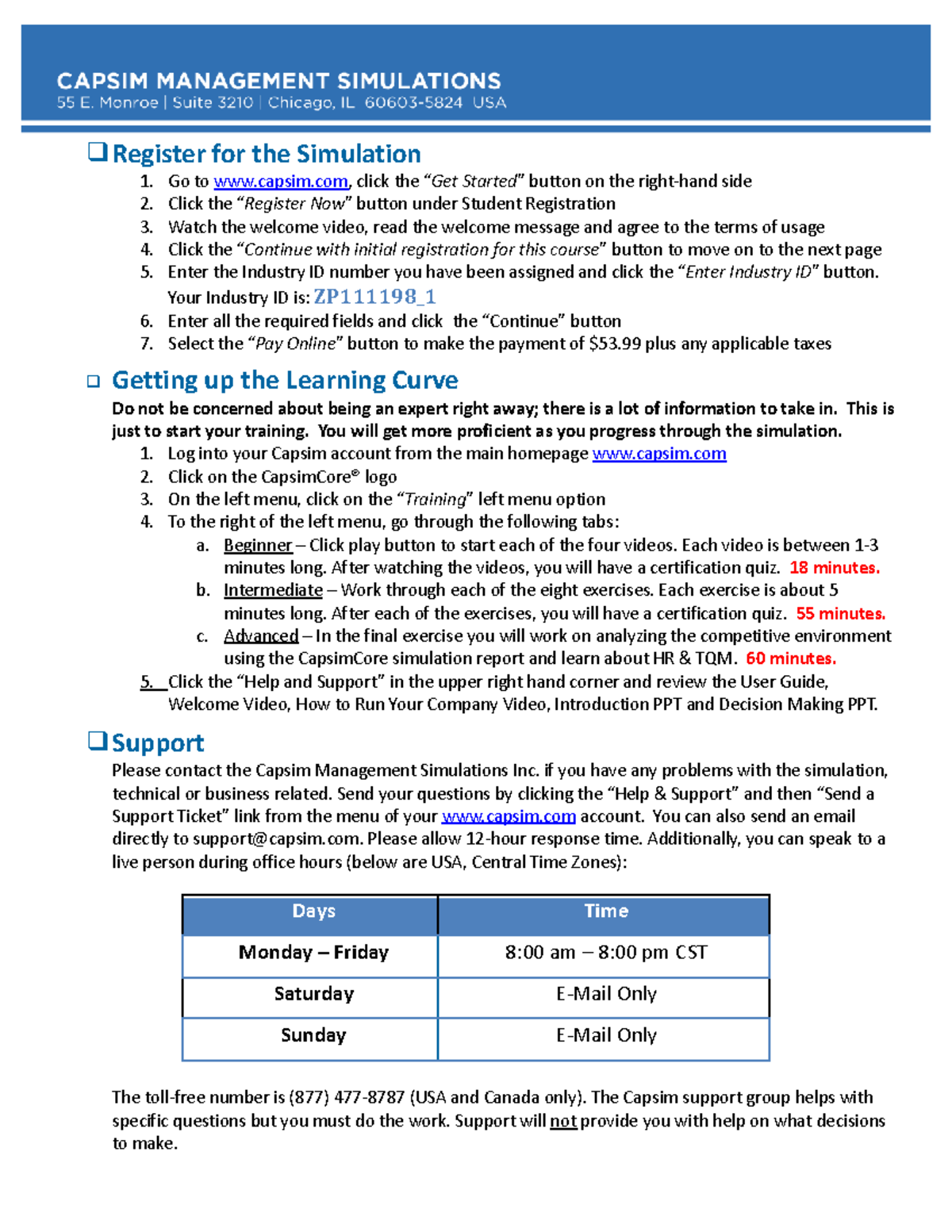 Capsim Core Getting Started Fall 2022 Section 1 - Register for the ...