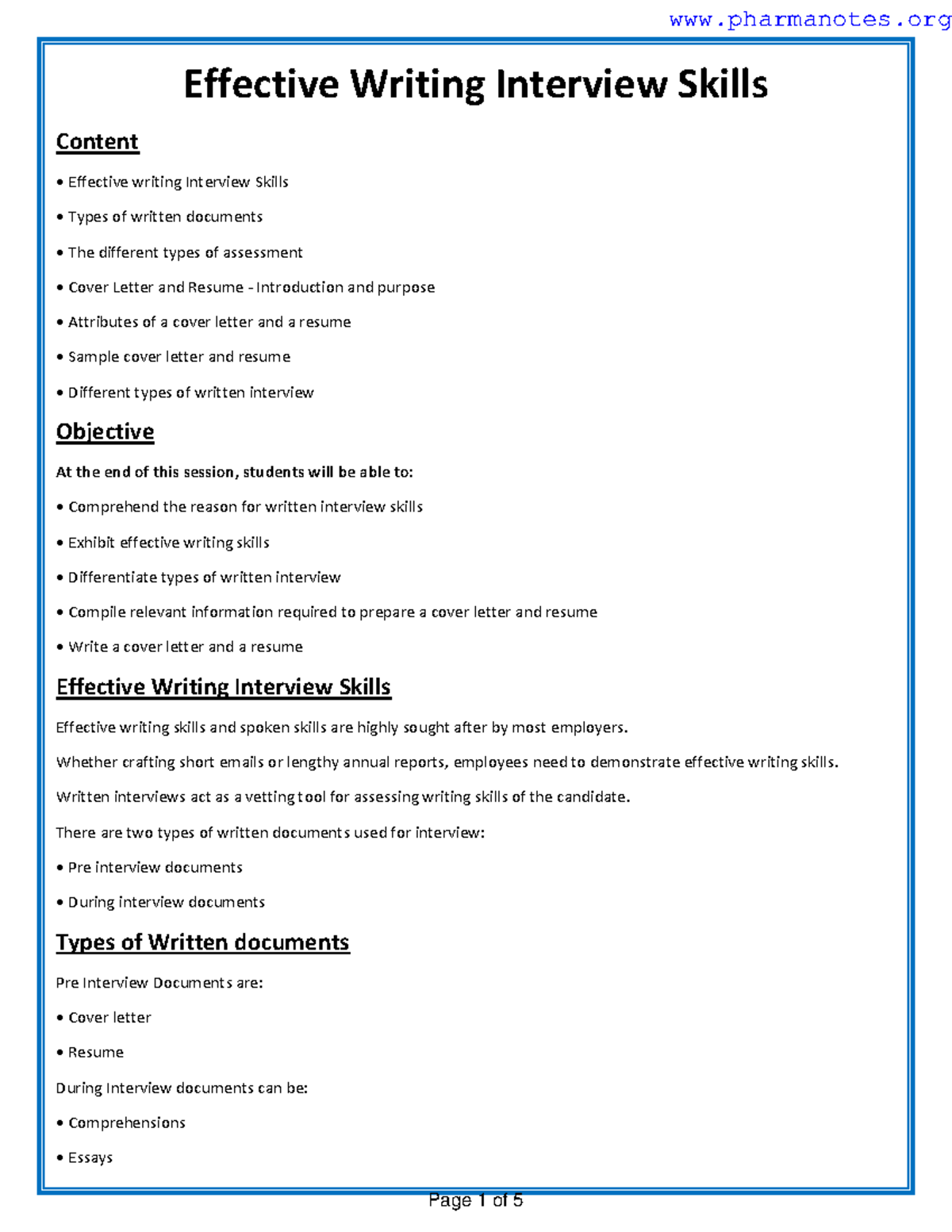 Effective writing Interview - Whether crafting short emails or lengthy ...