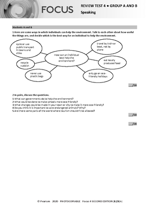 Focus 4 2E Uo E Quiz Unit5 Group A B Answers - © Pearson 2020 ...