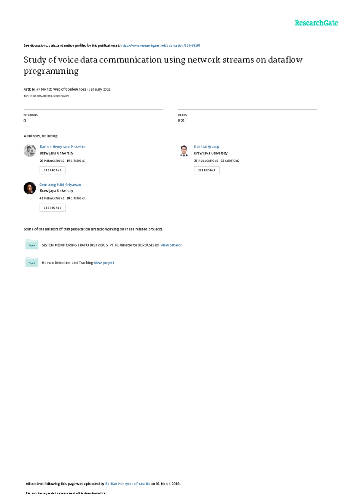 Study of voice data communication using network st - See discussions, stats, and author profiles ...
