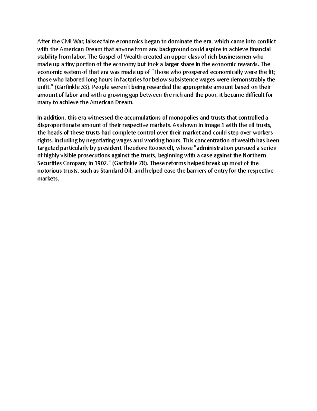Mod7 - module 7 writing - After the Civil War, laissez faire economics ...