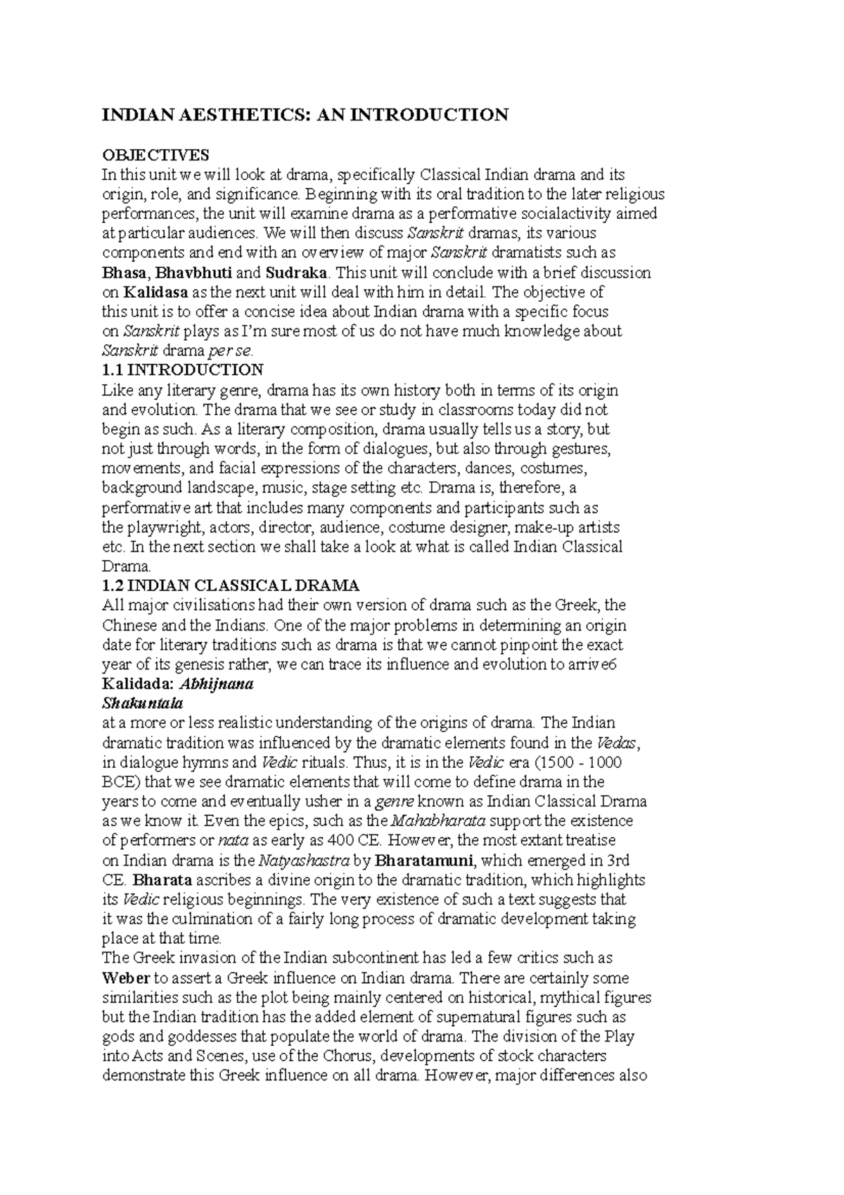 Indian Aesthetics AN Introduction - INDIAN AESTHETICS: AN INTRODUCTION ...