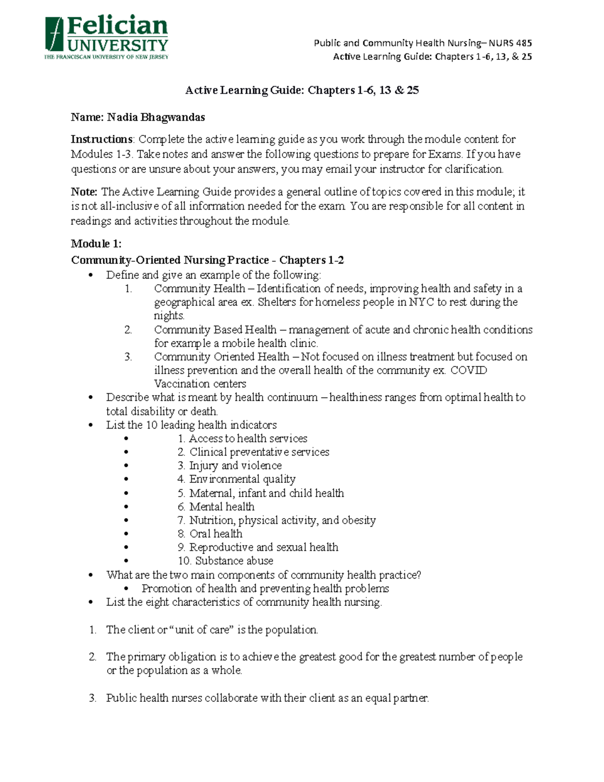 ALG- Chapters 1-6, 13 & 25 - Active Learning Guide: Chapters 1-6, 13 ...