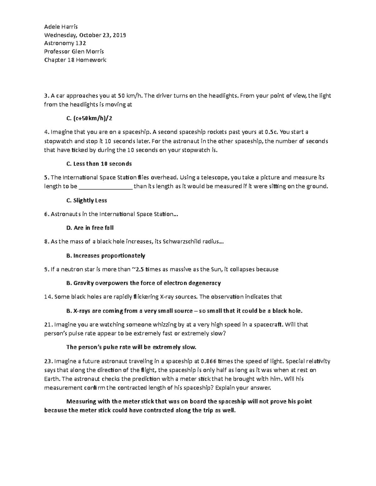 Astronomy 132 Chapter 18 Homework - Studocu