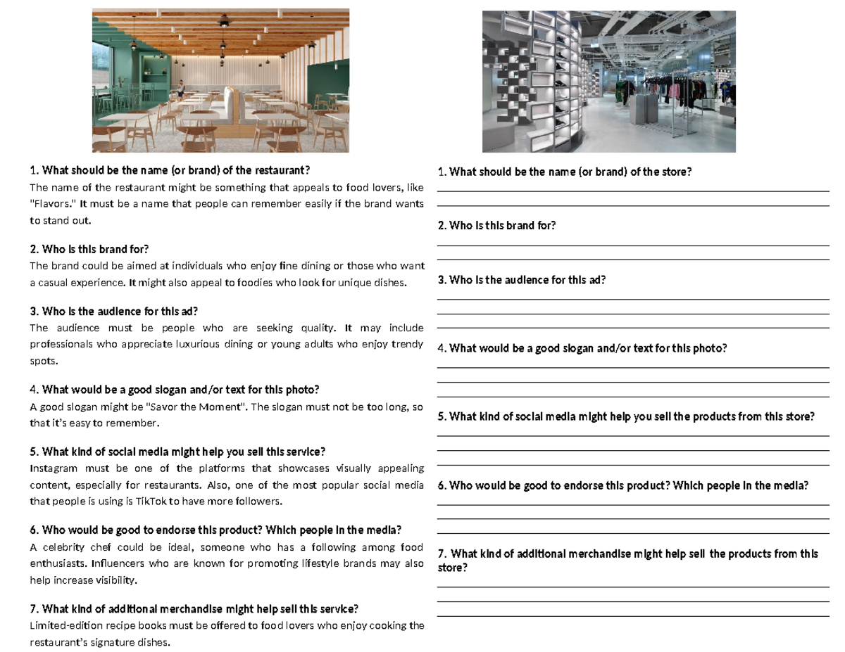U4 Lesson 1 - llll - What should be the name (or brand) of the ...