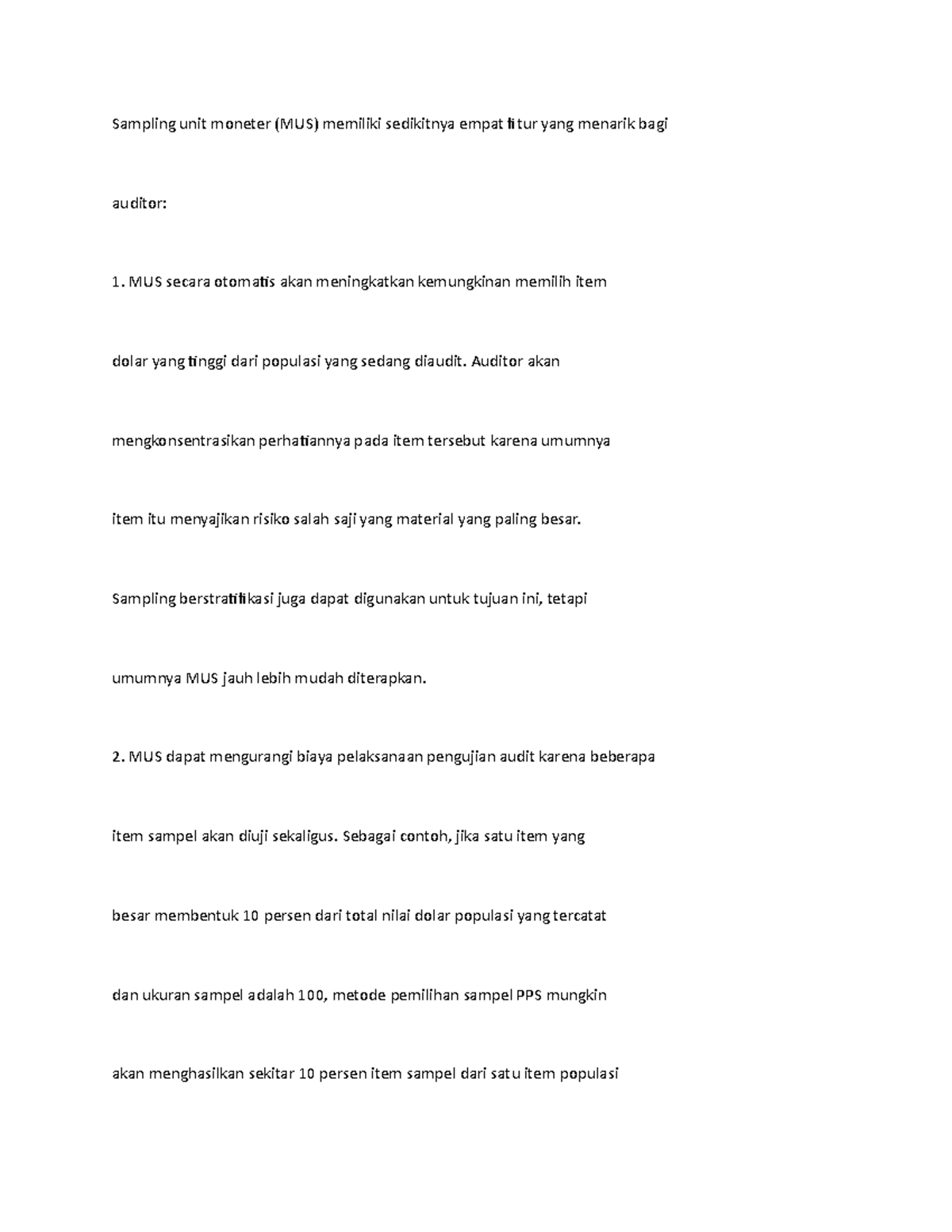 Sampling unit m - Sampling unit moneter (MUS) memiliki sedikitnya empat fitur yang menarik bagi ...