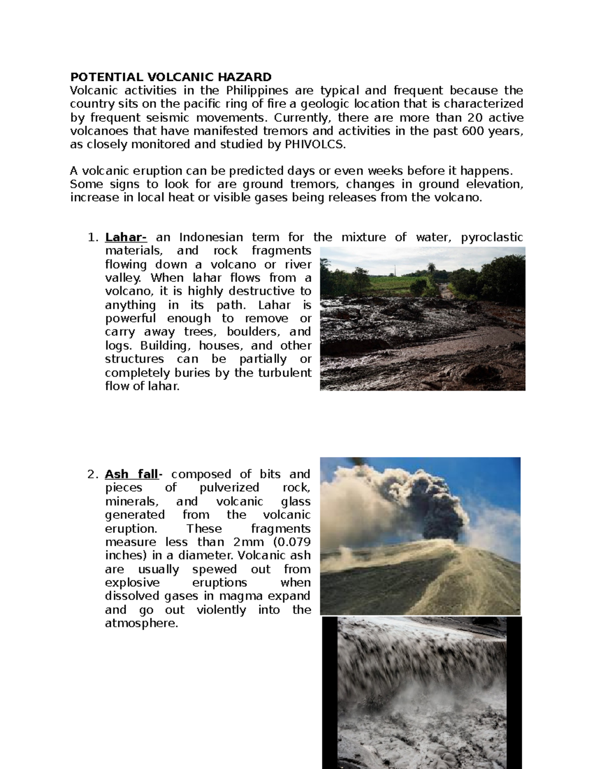 Potential- Volcanic- Hazard - POTENTIAL VOLCANIC HAZARD Volcanic ...