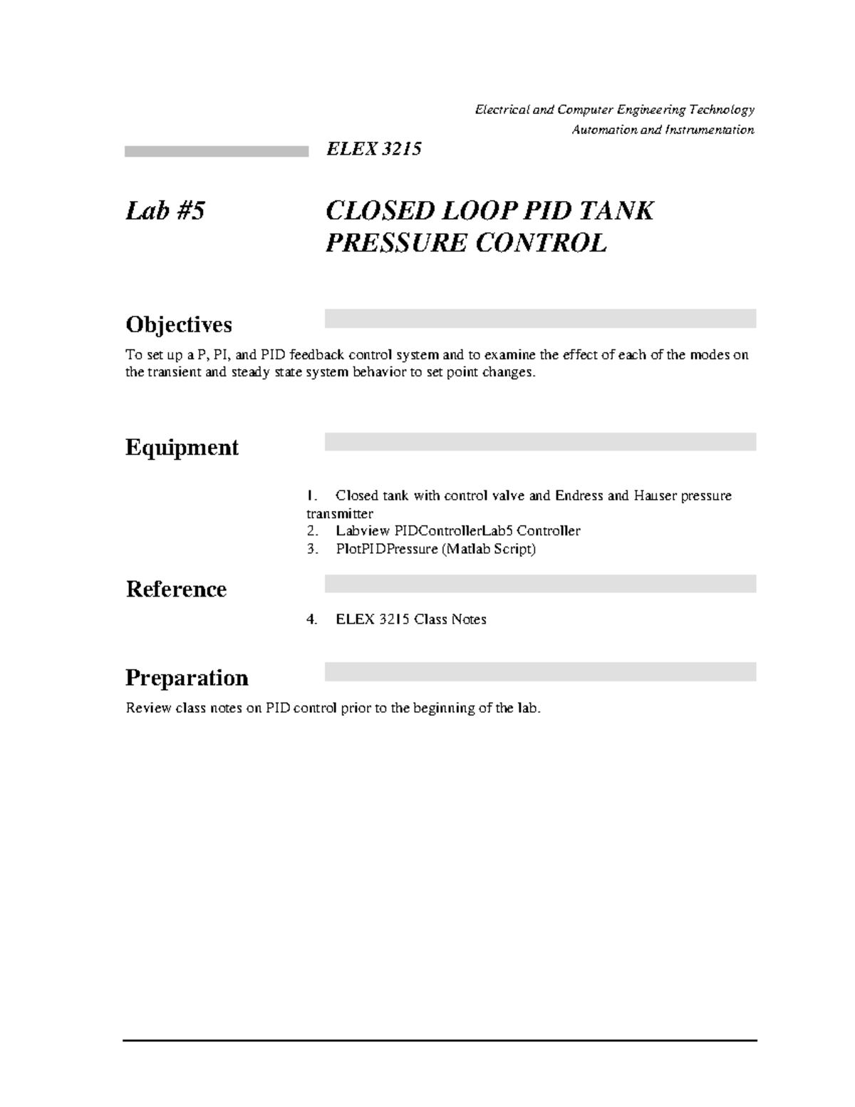 Lab5 -Closed loop PID Bump test ananysis on page 7 - Electrical and ...