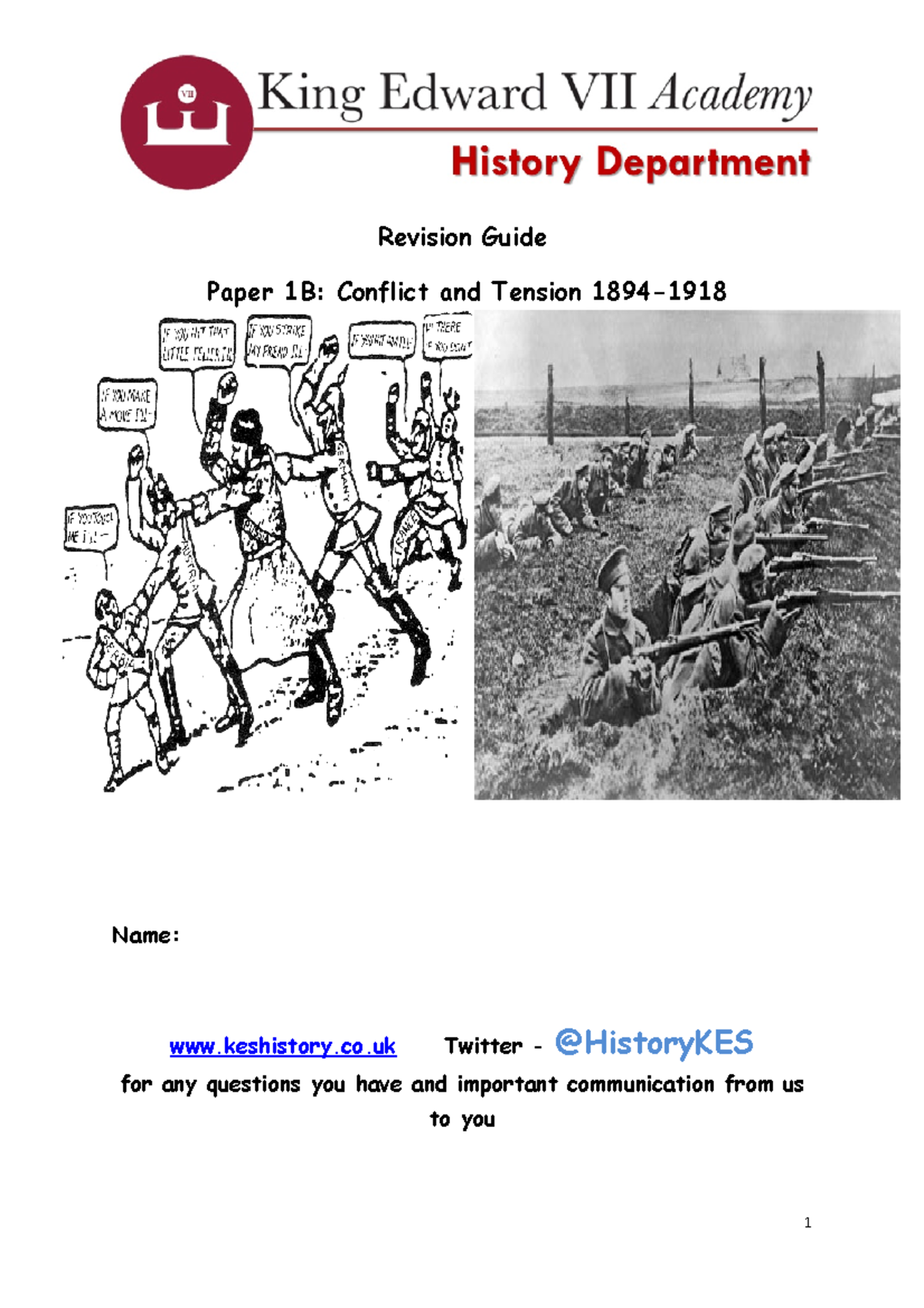 World war 1 revision notes very helpful for GCSE alliances and more ...