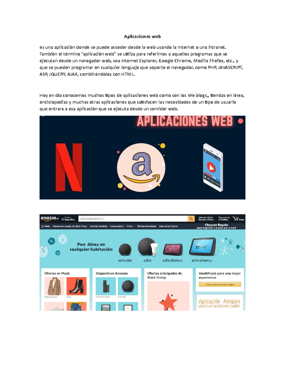 Aplicaciones web - informacion de las paginas wed y sus redes a largo ...