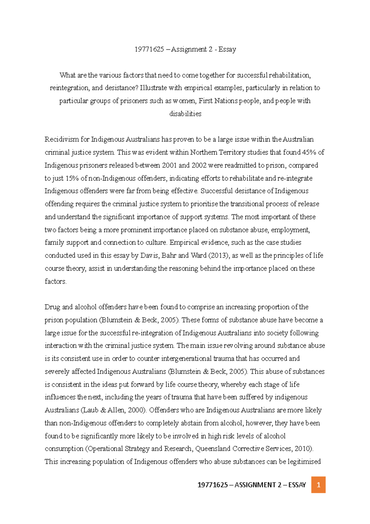 Assignment 2 - Essay - 19771625 – Assignment 2 - Essay What are the ...