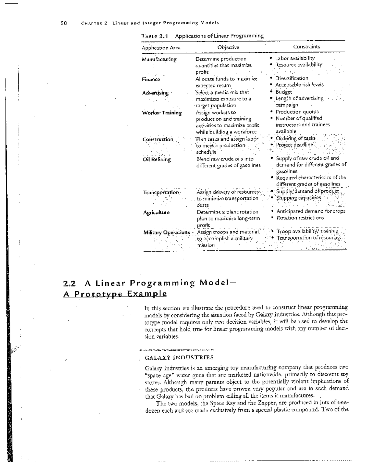 Galaxy Industries - Answer for one of the problems in Linear ...