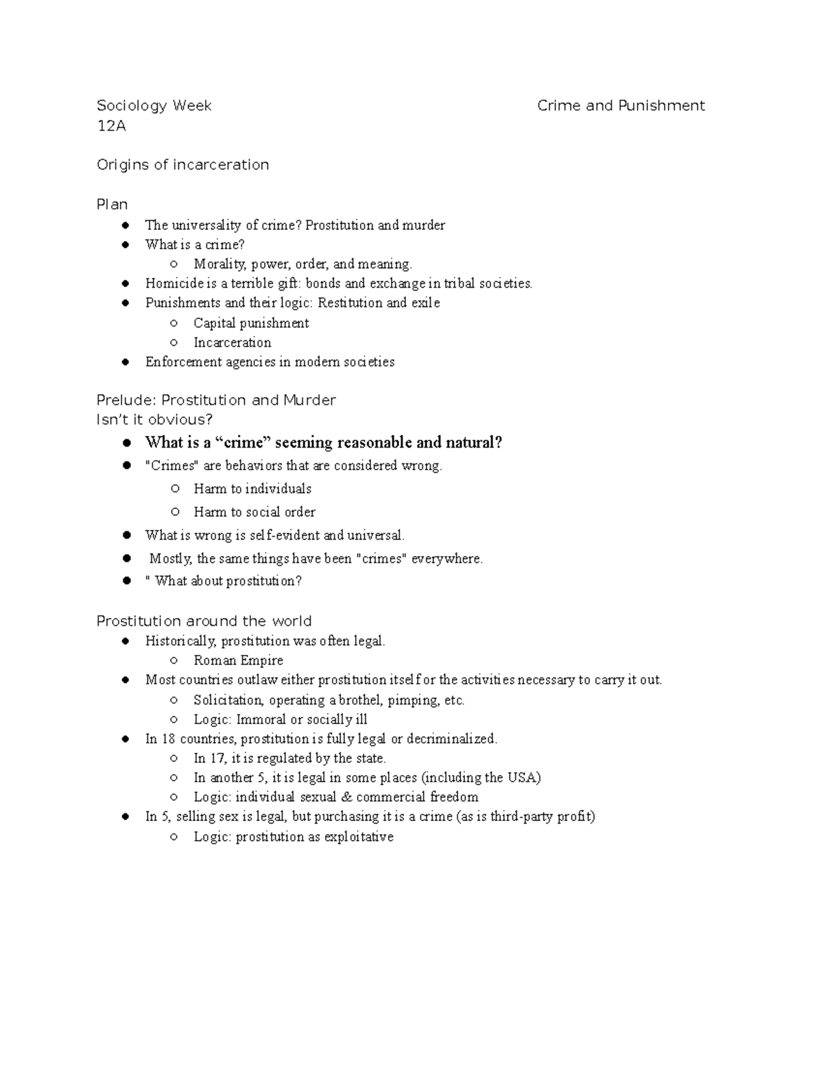 Sociology week Crime and Punishment 12 A - Sociology Week Crime and ...