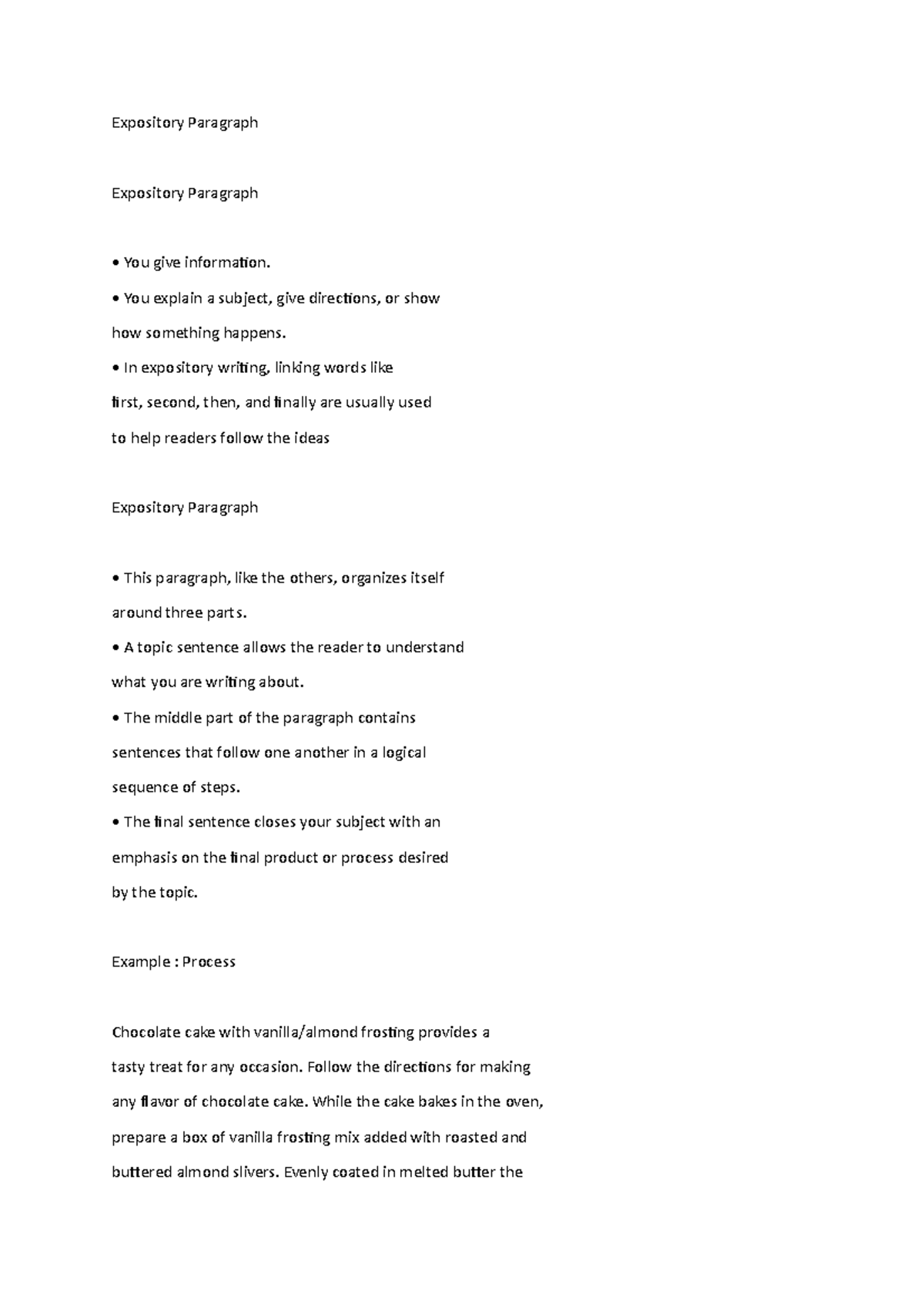 Expository Paragraph - Expository Paragraph Expository Paragraph You ...