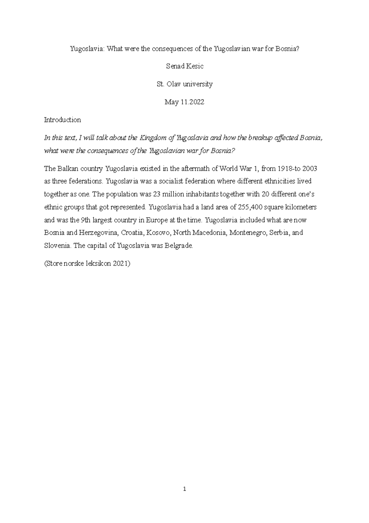 Bosnia - Yugoslavia: What were the consequences of the Yugoslavian war ...