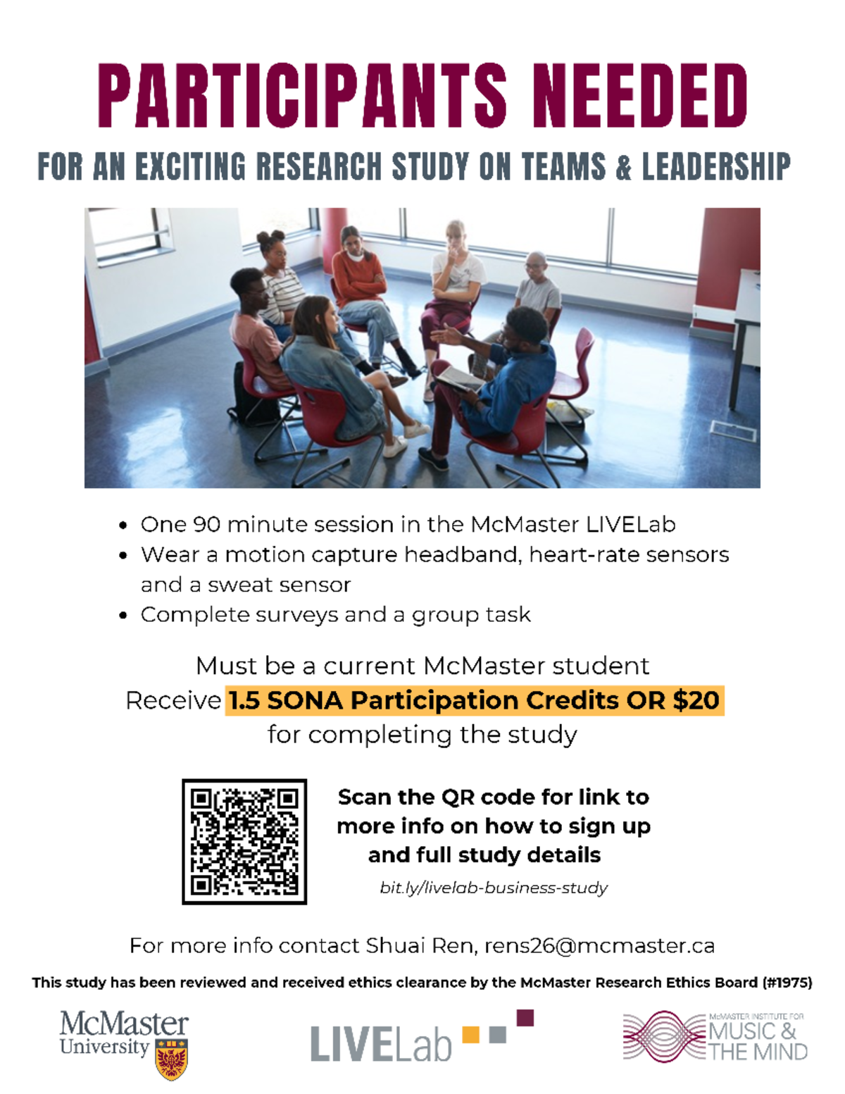 Livelab Business research poster - PARTICIPANTS NEEDED FOR AN EXCITING ...