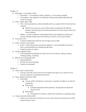 Chapter 6 Notes - Dunn - Chapter 6: Delivery & Practice I. Delivery a ...