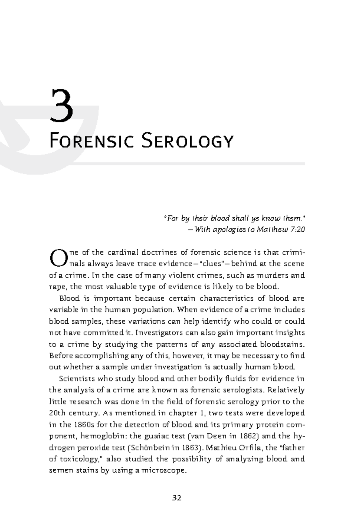 Forensic Serology - In the case of many violent crimes, such as murders ...