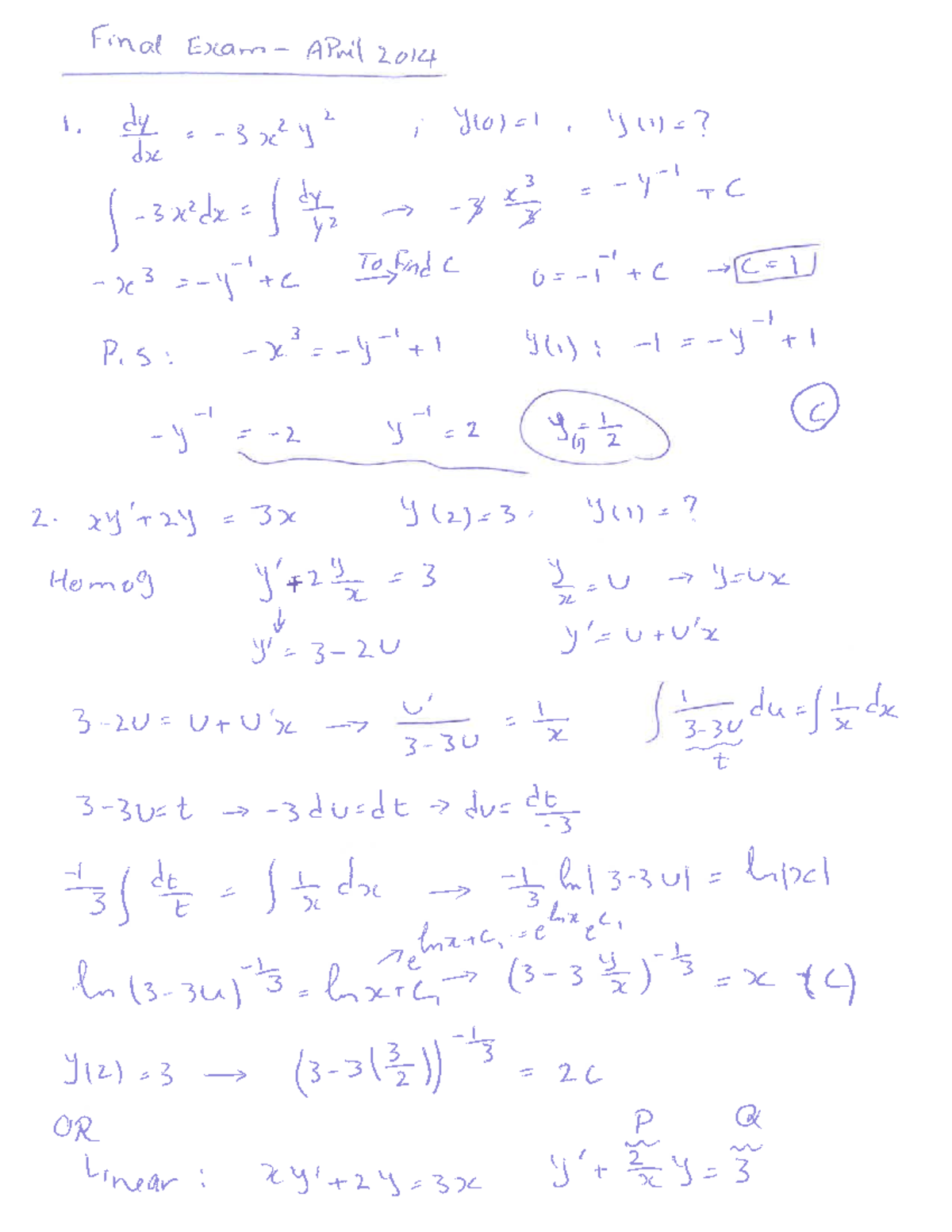 S-Final Exam W14 - mock final - Math 1Ls3 - Studocu