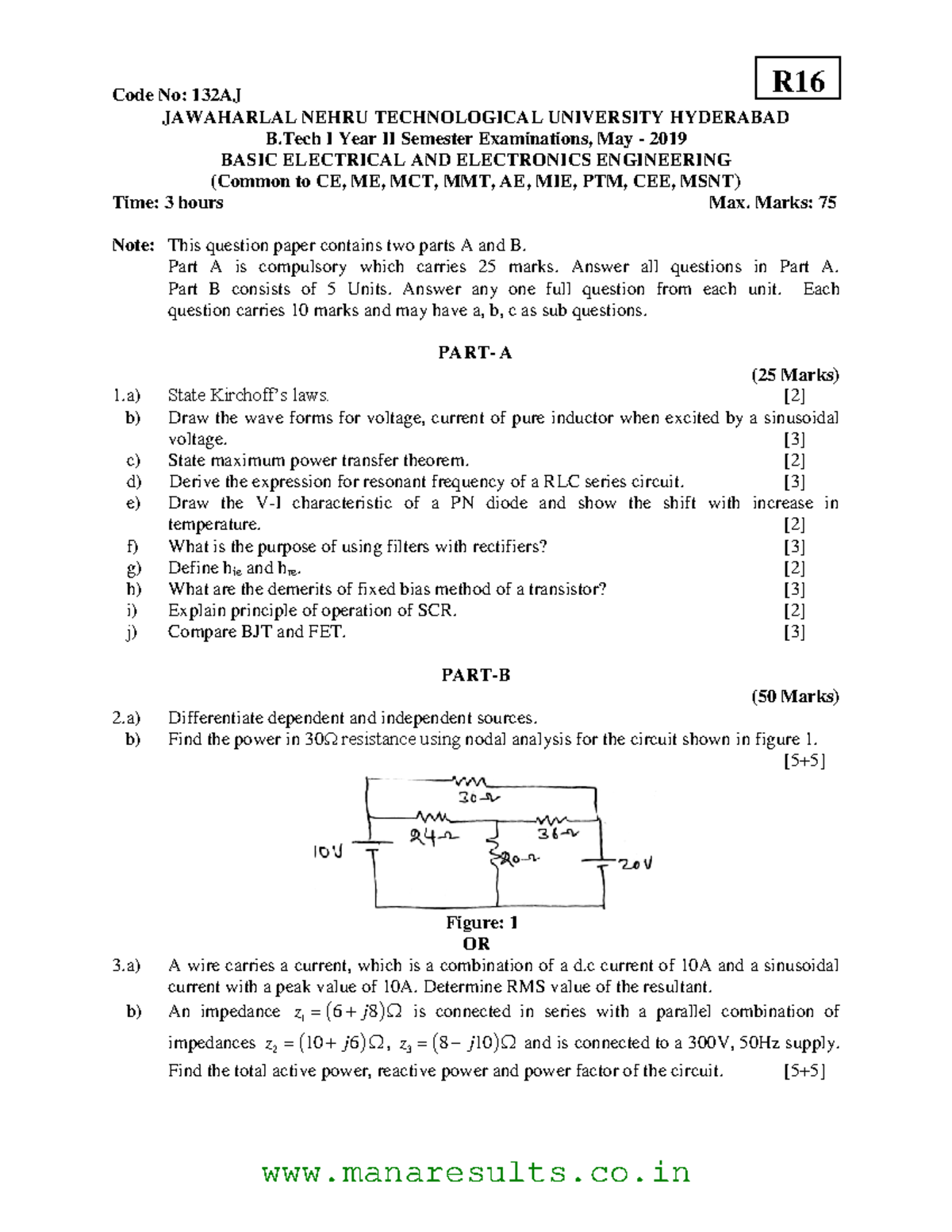BEEE 132AJ052019 - Previous Question Paper - Code No: 132AJ JAWAHARLAL ...