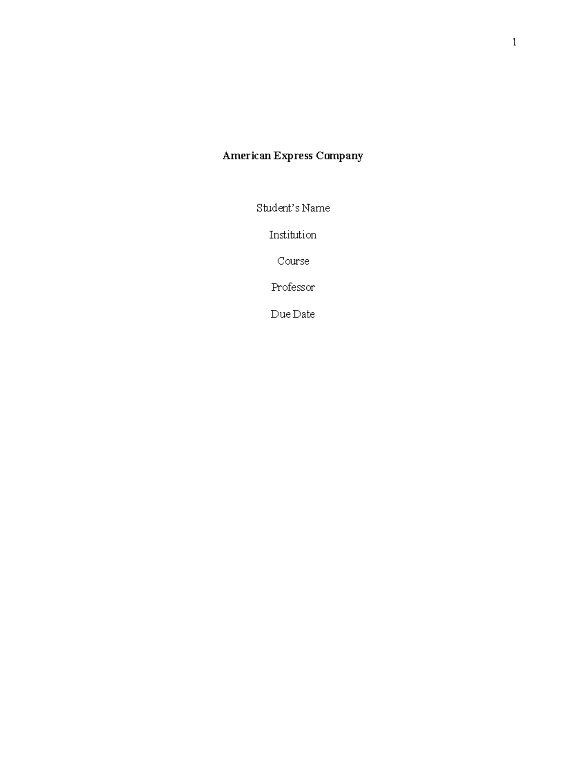 American Express Company - This article focuses on the organization's ...