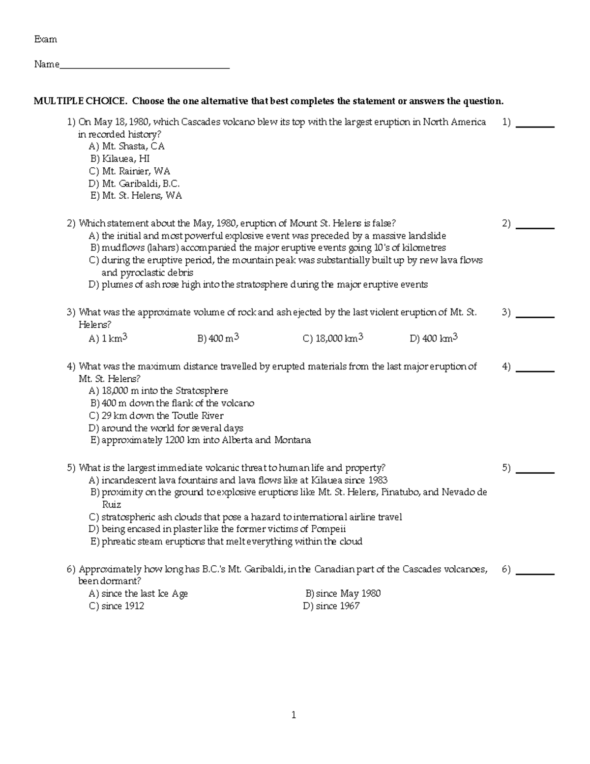 Chapter 4 civi 231 test bank - Exam Name ...