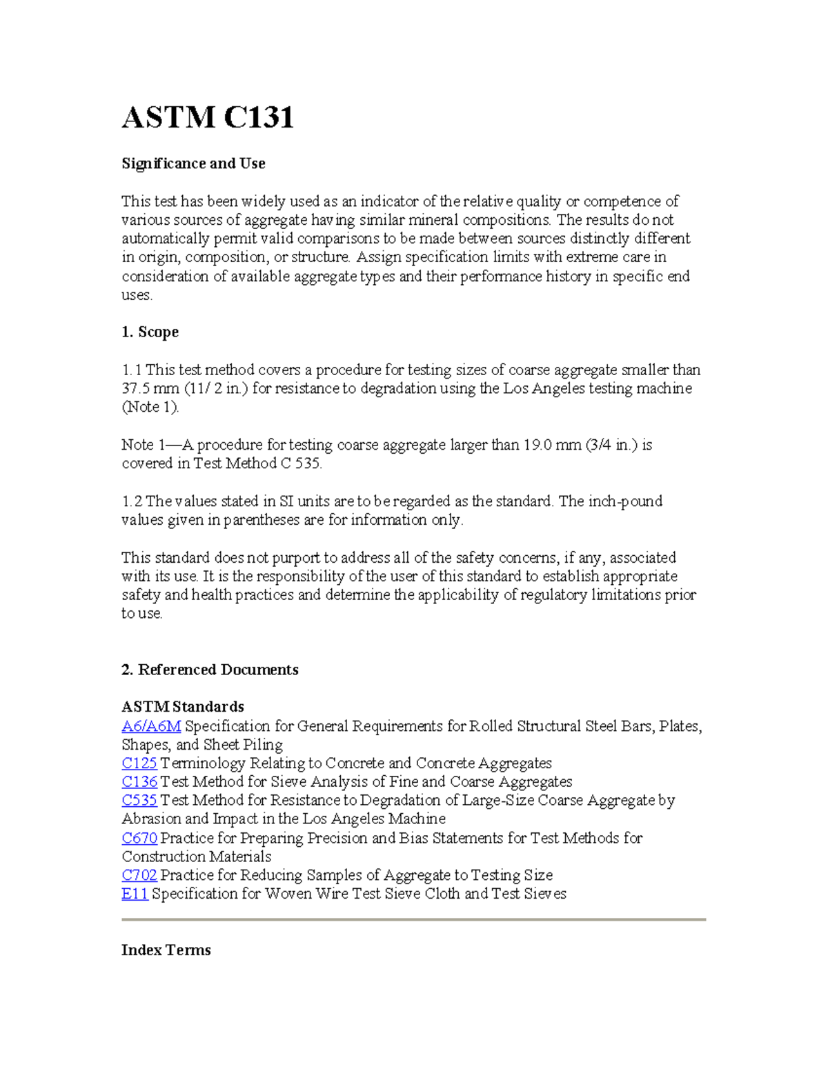 Pdfcoffee - Material metdho - ASTM C Significance and Use This test has ...
